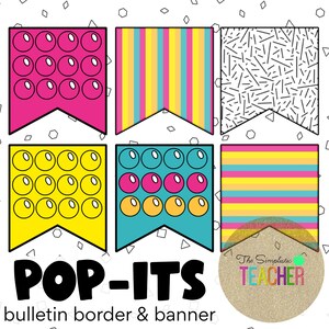 POP ITS Bulletin Board Borders and Banner- Bulletin Border Kit-teacher ...