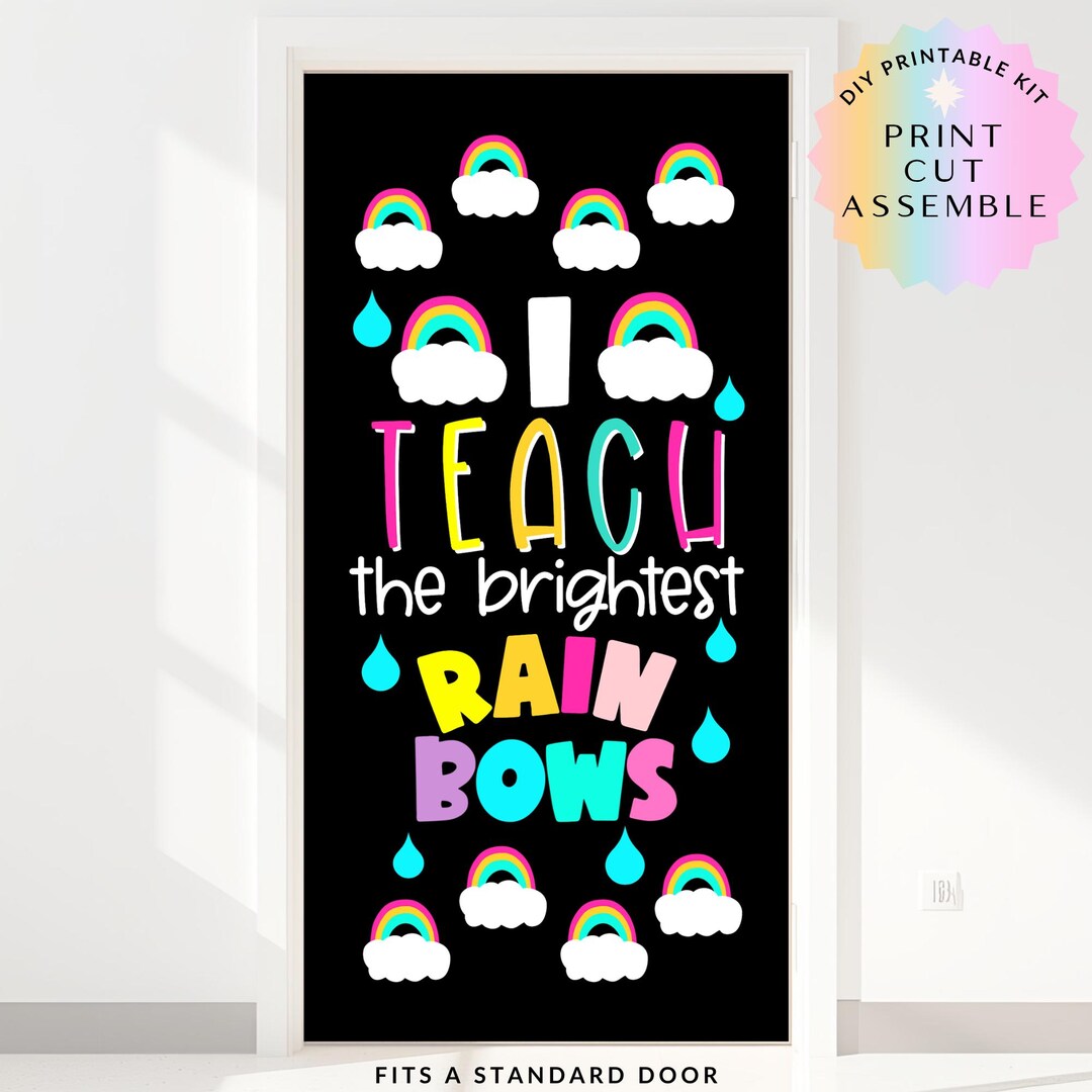 Rainbow Bulletin Board Kit | I Teach the Brightest Rainbows Classroom ...