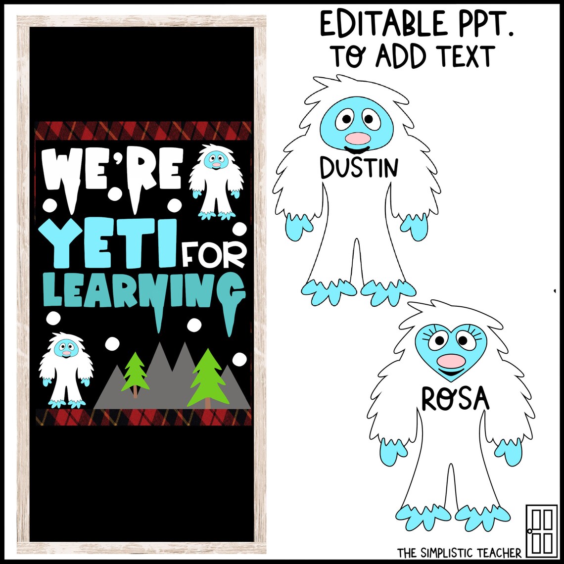 Winter Yeti Decor Classroom Bulletin Board Yeti Themed Door - Etsy