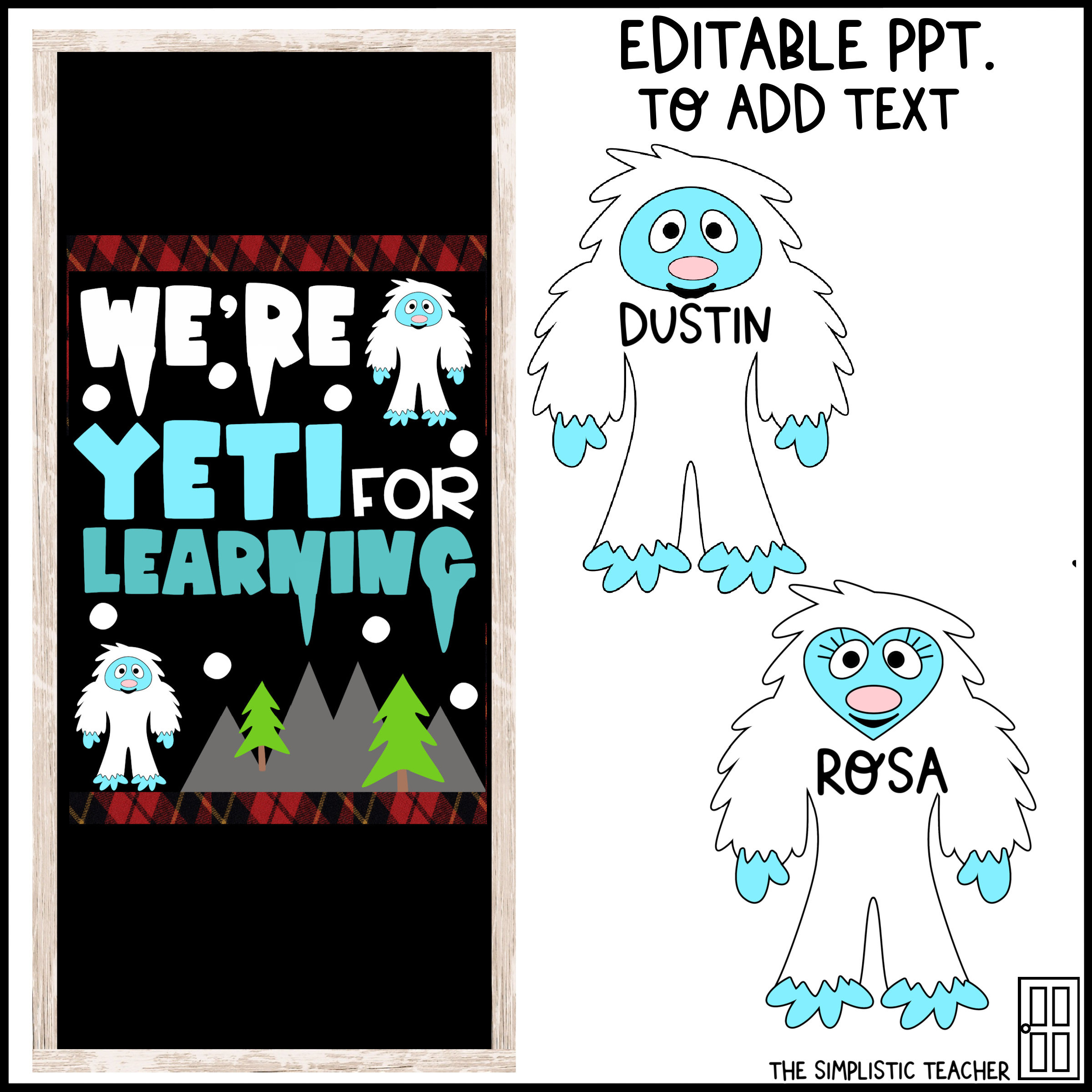 Winter Yeti Decor Classroom Bulletin Board Yeti Themed Door - Etsy