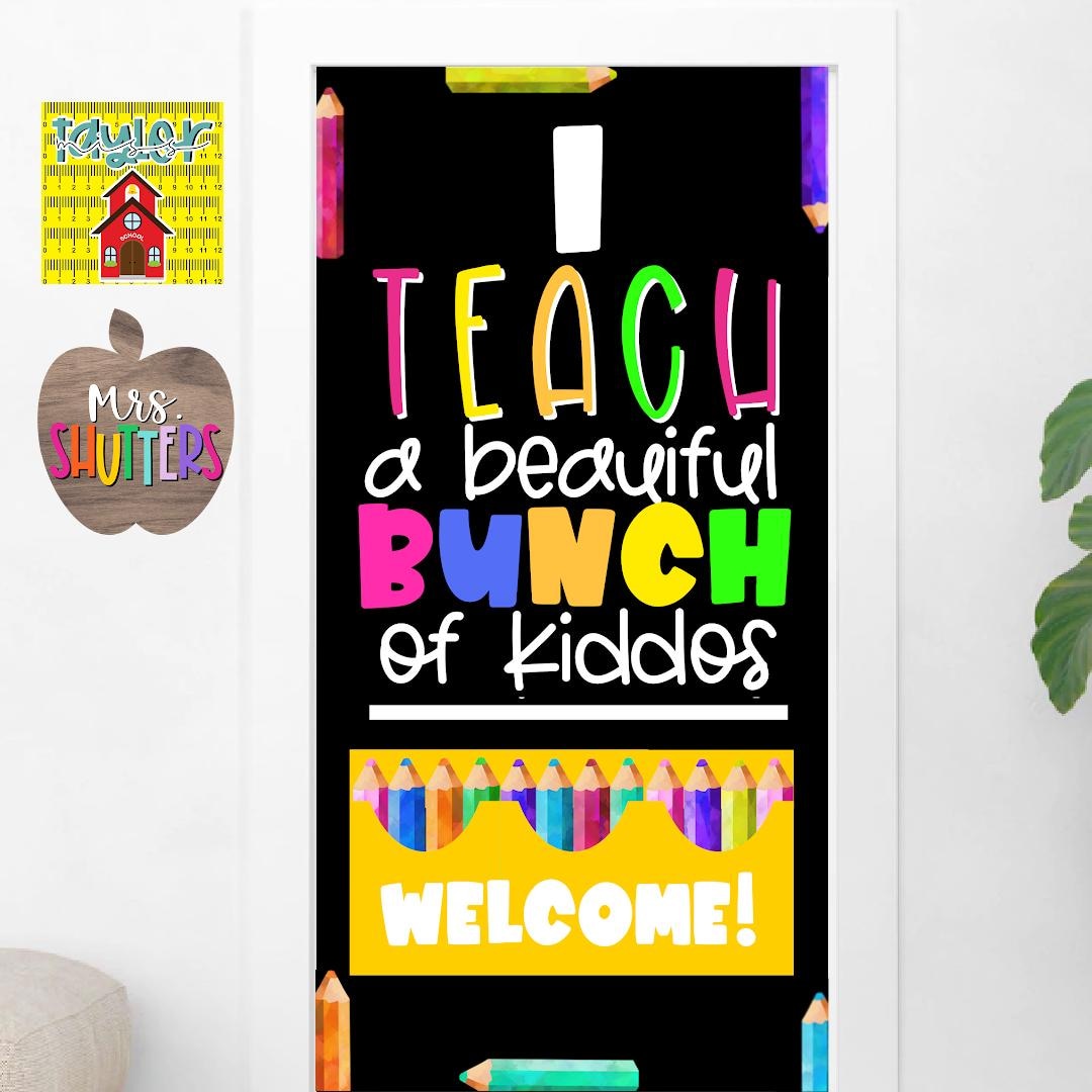 PENCILS BACK TO School Door Decor- Classroom Bulletin Board- Door Set ...