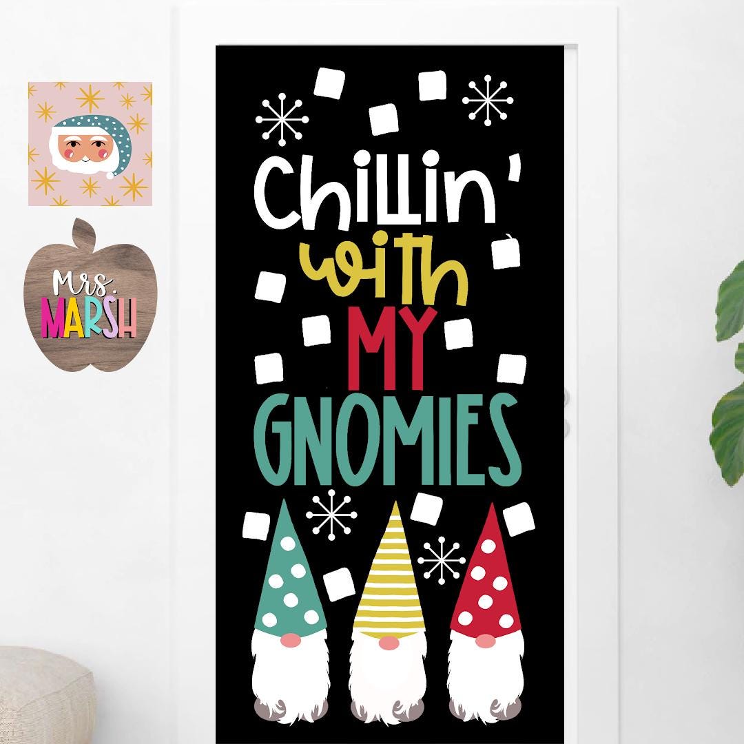 Winter Gnome Decor- Classroom Bulletin Board- Gnomethemed Door Set ...