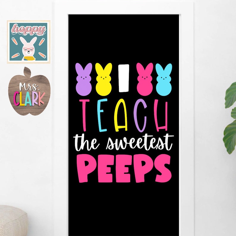 Peeps Easter Door Decor: Spring Classroom Bulletin Board Set - Etsy