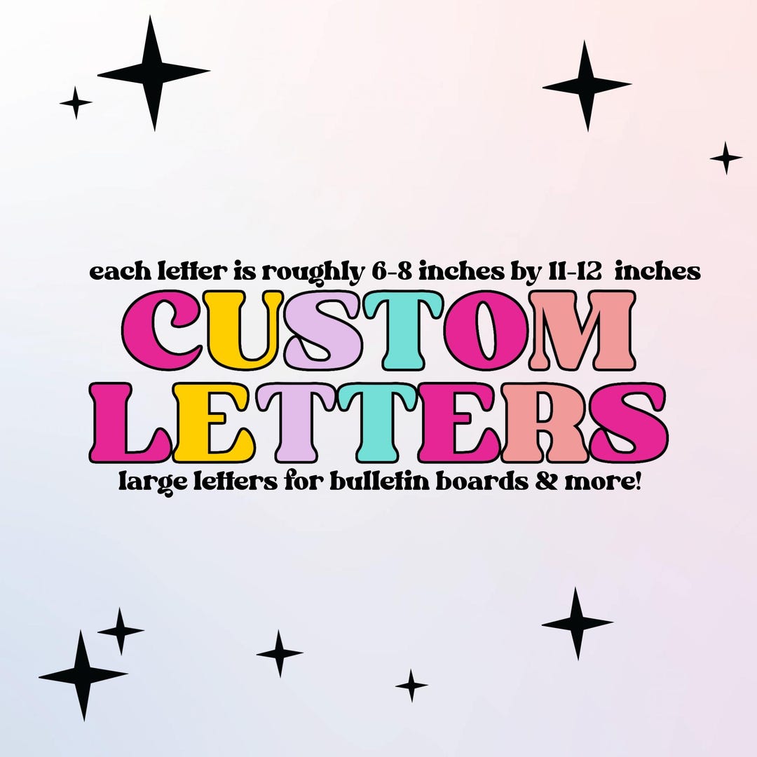 Custom Bulletin Board Letters-teacher Classroom Decor-card Stock ...