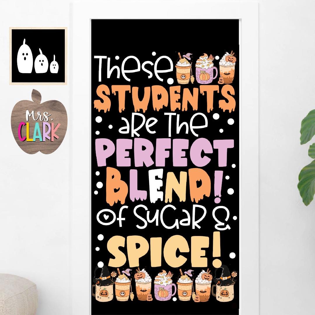 Pumpkin Spice Coffee Halloween Bulletin Board Kit: Retro Classroom ...