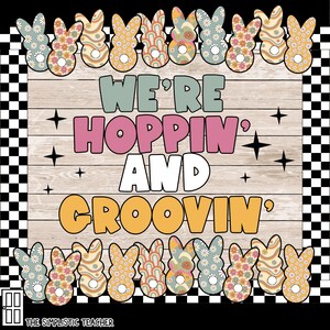 GROOVY RETRO SPRING Peep Bunnies Bulletin Board Decor- Bulletin Board ...