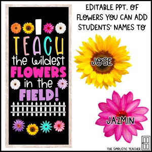 Spring Flowers Classroom Door Decor: Wildflower Bulletin Board (digital ...