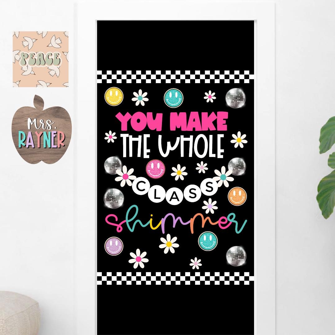 Taylor Swift Whole Class Shimmer Bulletin Board: Retro Classroom Door ...