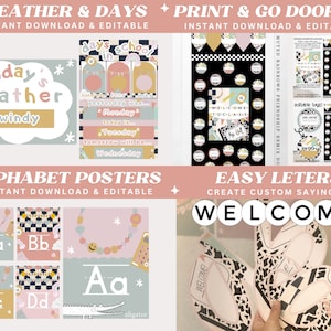 Muted Rainbows Friendship Remix Retro Checker Classroom Decor Bundle ...