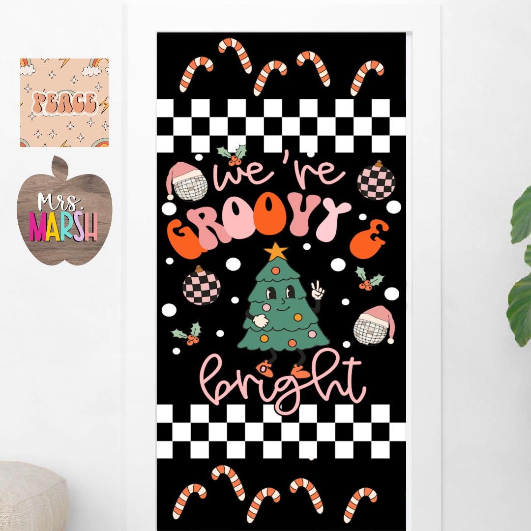 Groovy Retro Christmas Bulletin Board Kit: Teacher Classroom Decor ...