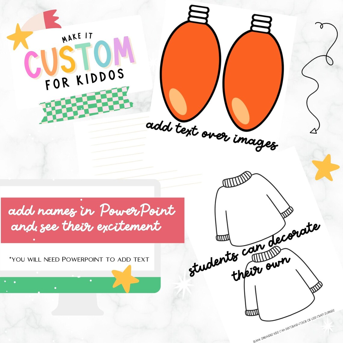 Ugly Christmas Sweater Bulletin Board Kit: Retro Classroom Decor ...