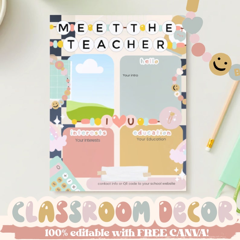 Muted Rainbows Meet the Teacher Template: Editable Classroom Decor ...