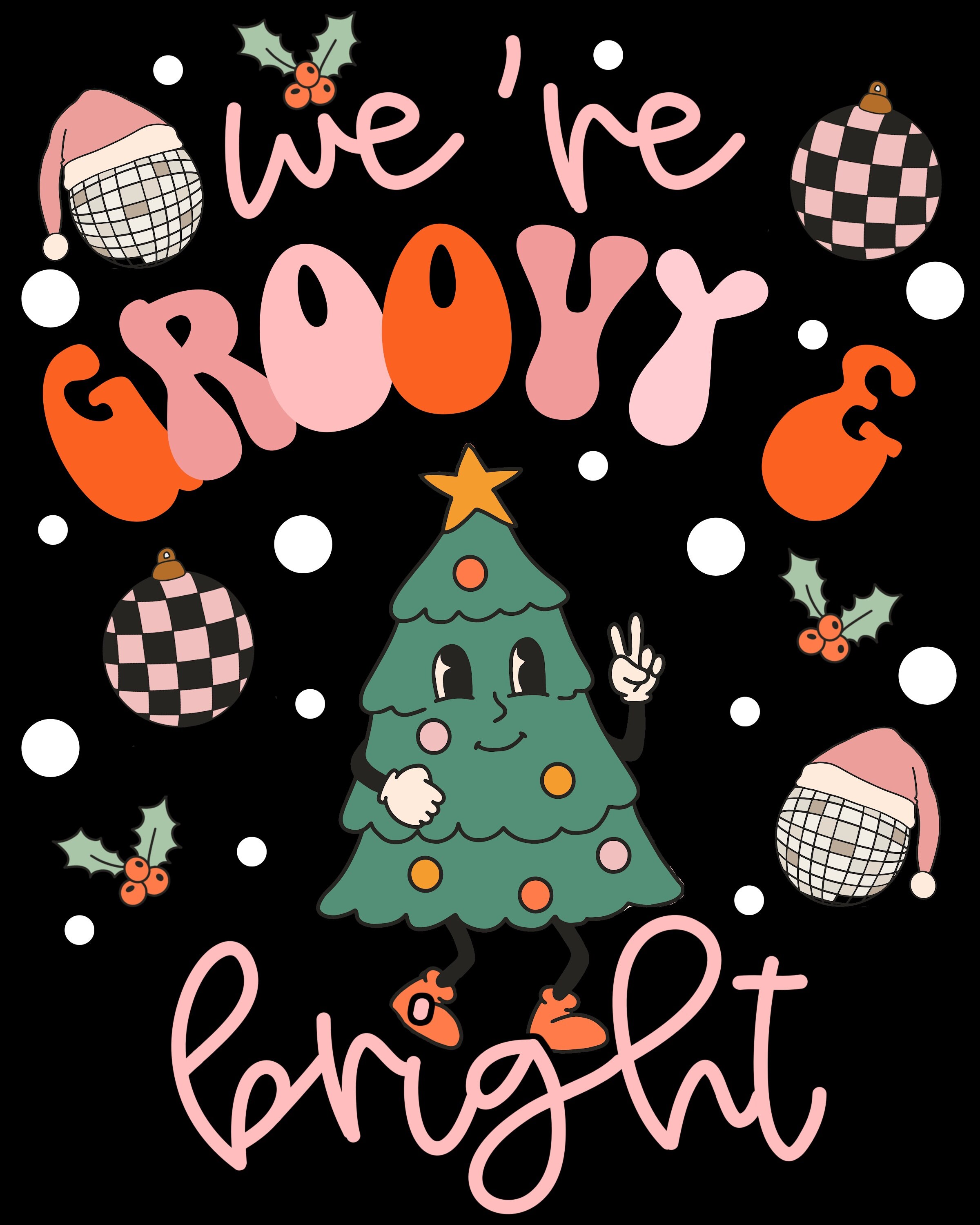 Groovy Retro Christmas Classroom Bulletin Board Kit Groovy Etsy