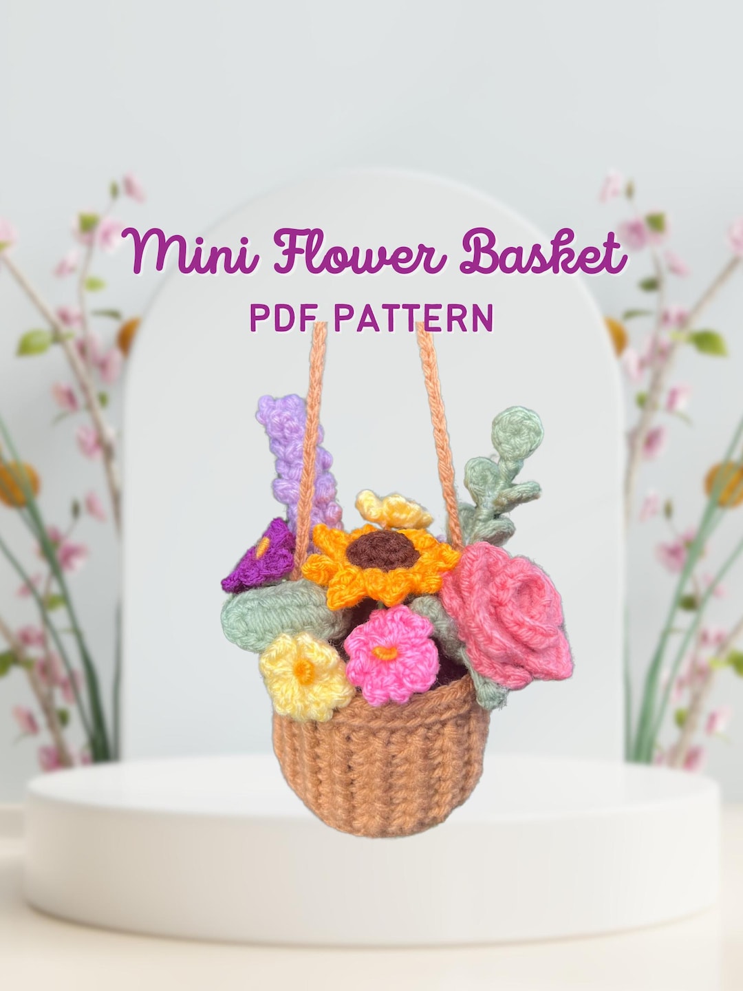 Crochet Flower Basket Pattern | Crochet Flower Pattern | Flower Basket ...