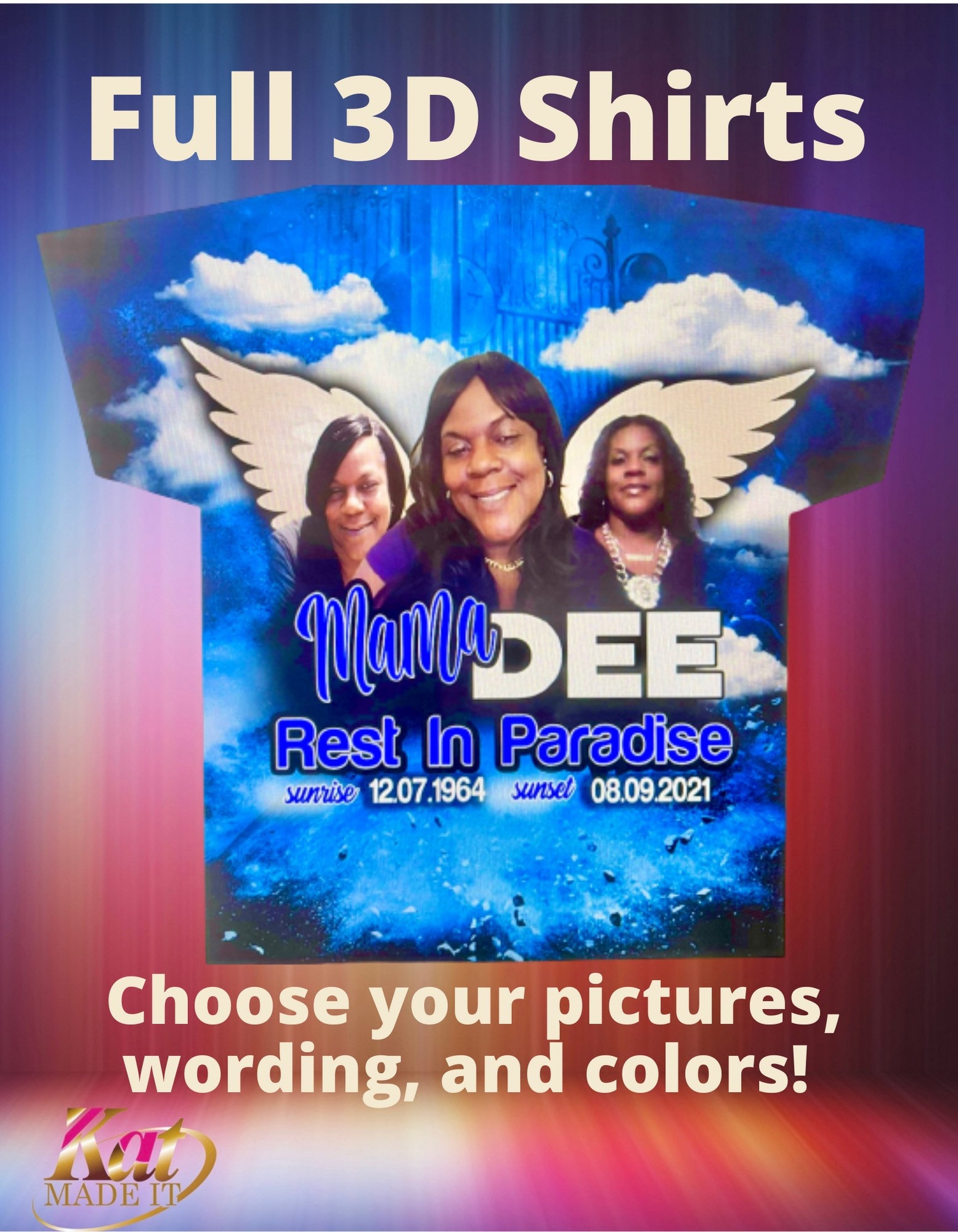 3D Sublimation Shirt - RIP Shirts, Memorial Shirts, Sublimation Shirts ...
