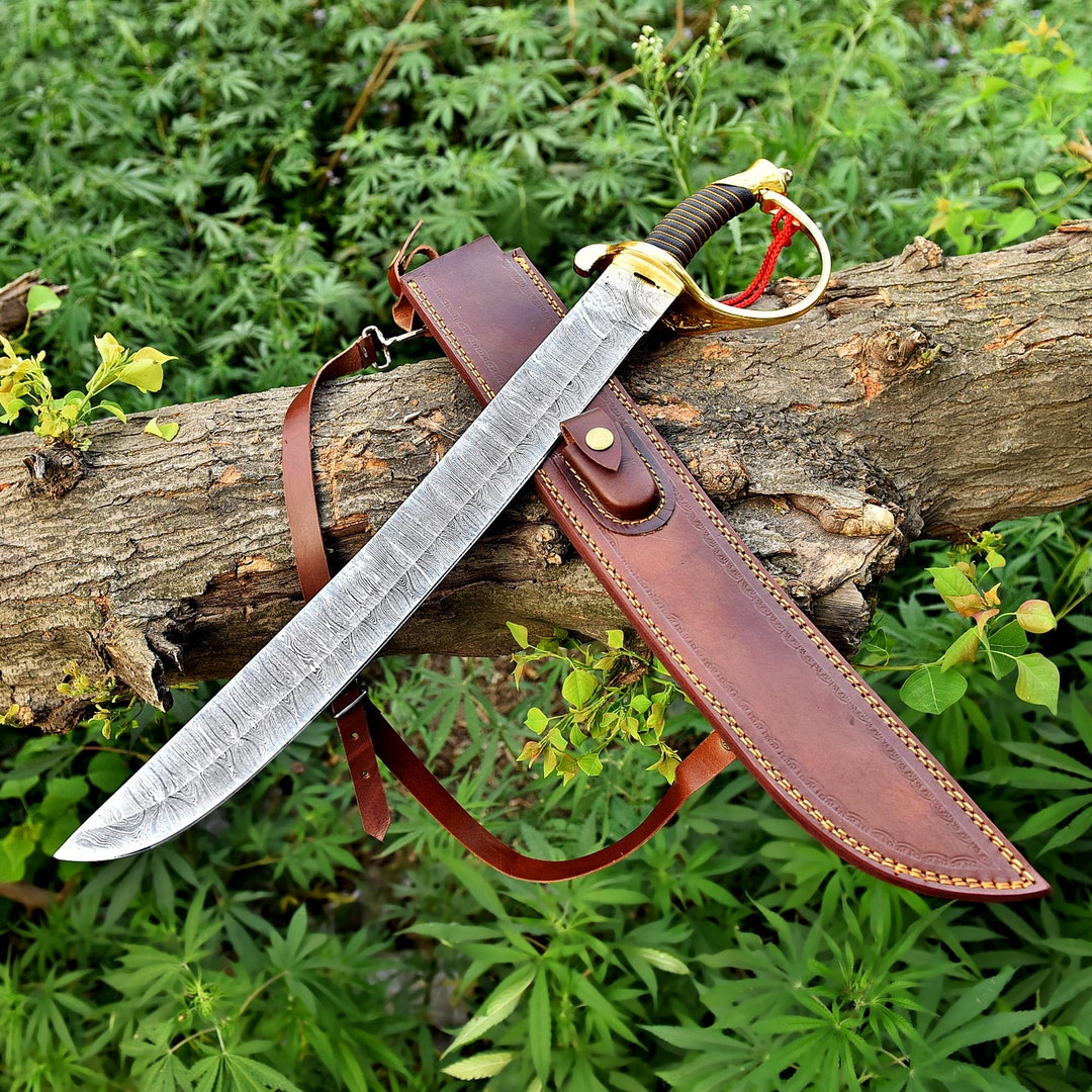 Swords, 24” Handmade Damascus Cutlass Sword Viking Sword Buster Sword ...