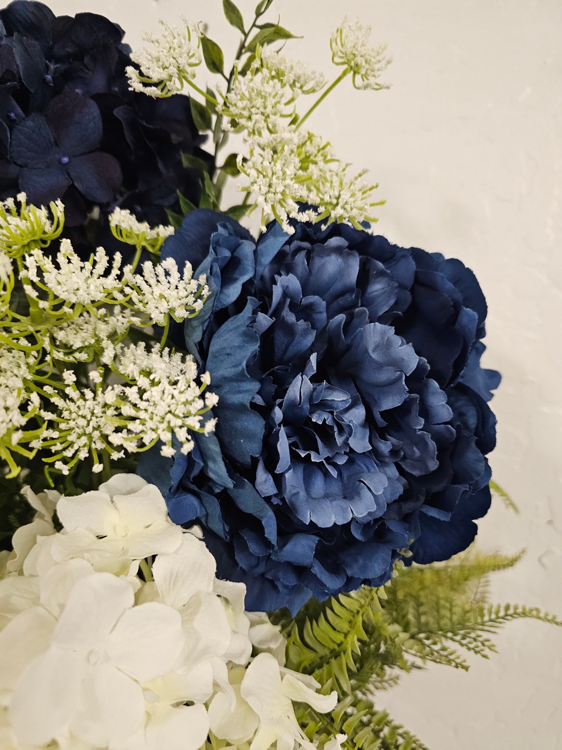 All Season Door Basket Wreath, Blue Peonies, White and Navy Hydrangeas, Year-round Wall Decor - Etsy