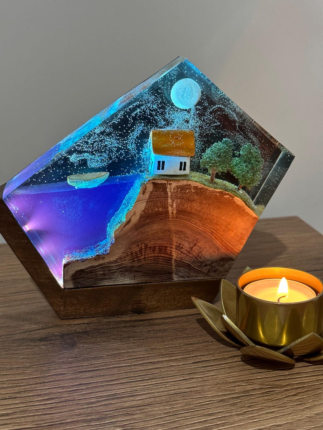 A Winter's Tale,epoxy Resin Lamp,resin Art Lamp,home Decor Gift,gifts ...