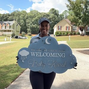 Custom Cloud Shaped Welcome Sign for Baby Shower - Etsy