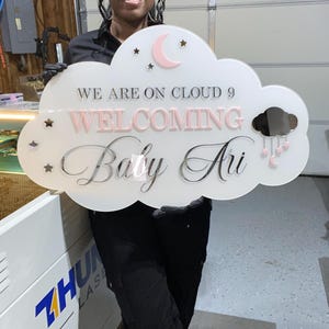 Custom Cloud Shaped Welcome Sign for Baby Shower - Etsy