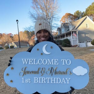 Custom Cloud Shaped Welcome Sign for Baby Shower - Etsy