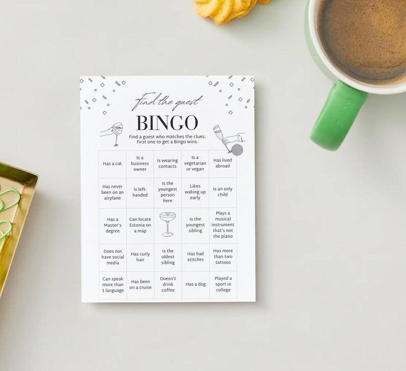 Printable Party Bingo Card - Etsy