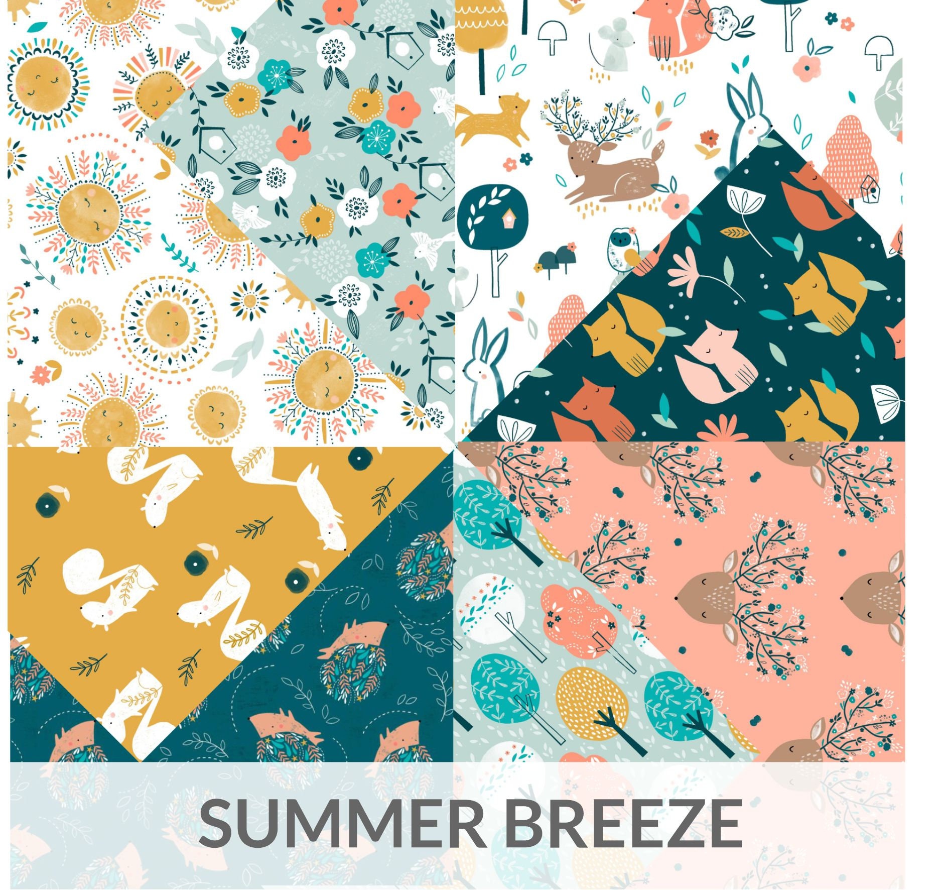 Dashwood Studio Summer Breeze Cotton Quilting Weight Cotton Fabric ...