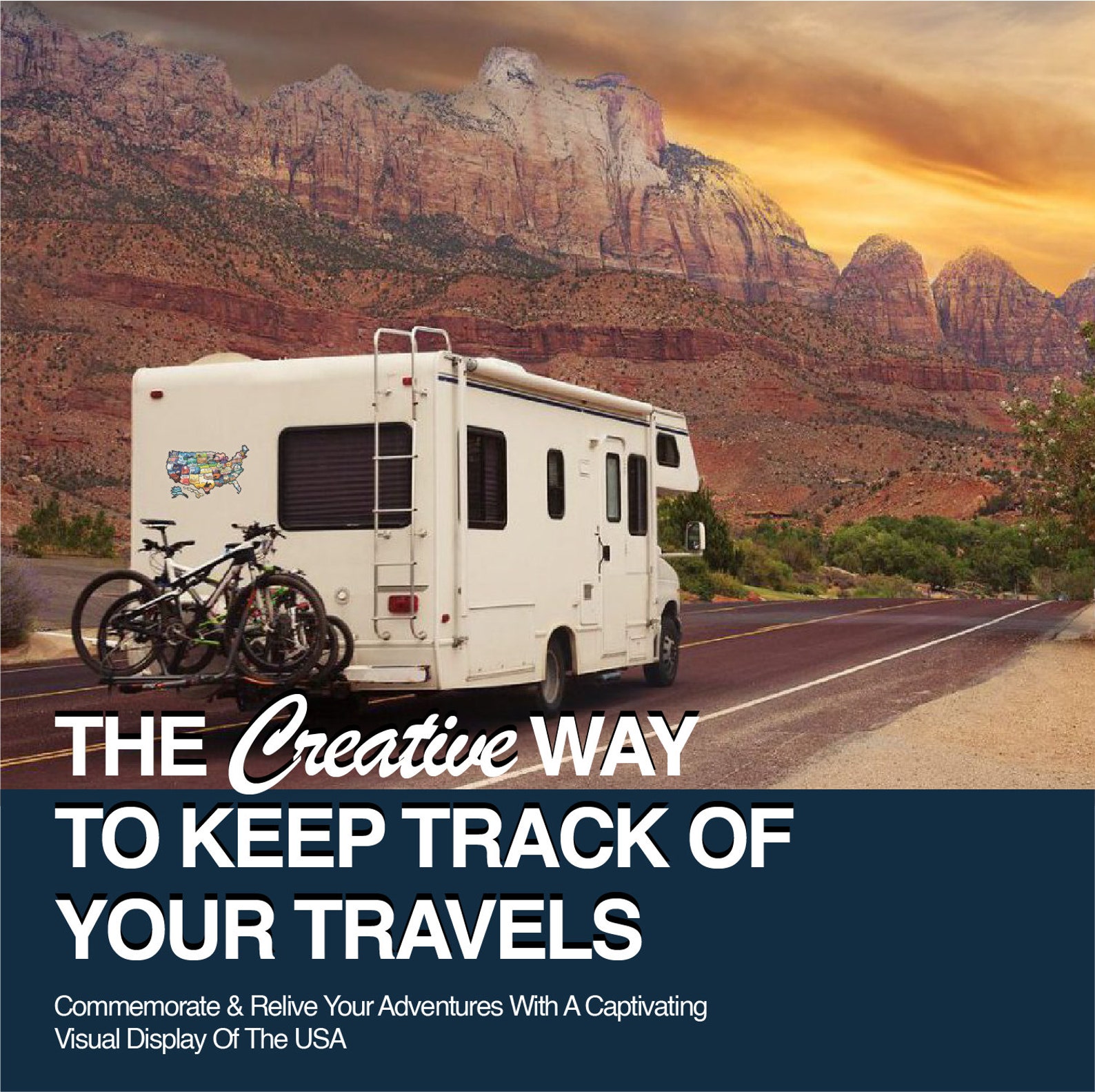 Rv State Sticker Travel Map 23x14 Inch Large Visited USA - Etsy