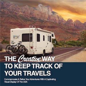 Rv State Sticker Travel Map 23x14 Inch Large Visited USA States Map ...