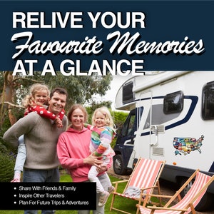 Rv State Sticker Travel Map 23x14 Inch Large Visited USA States Map ...