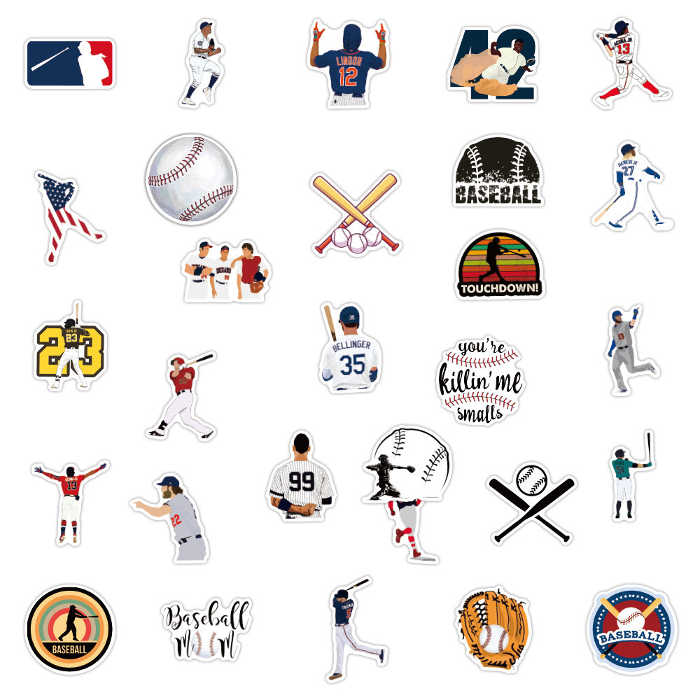 Baseball Stickers for Kids and Adults 50pcs Waterproof - Etsy