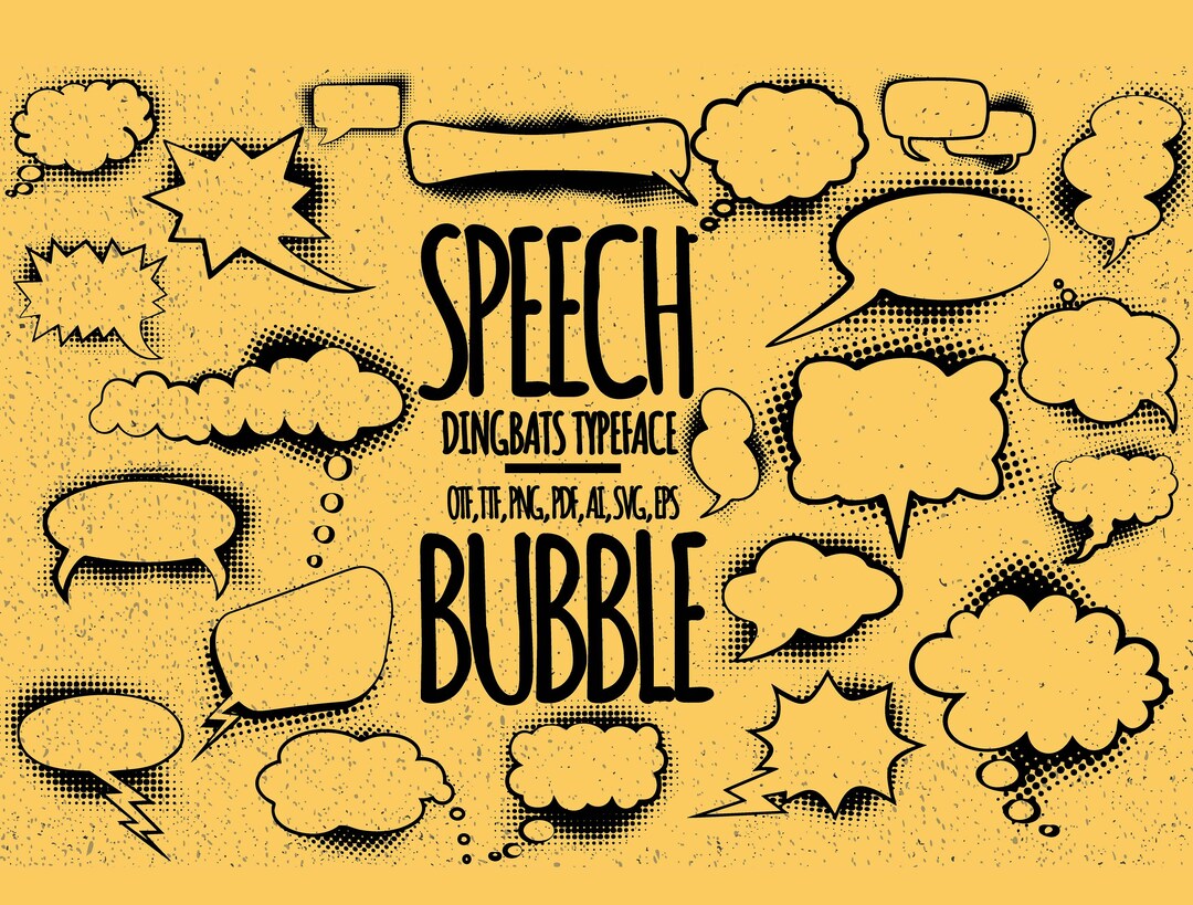 Speech Bubbles Cliparts Dingbats Font - Etsy