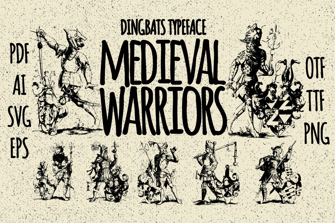Medieval Warriors Dingbats Font - Etsy