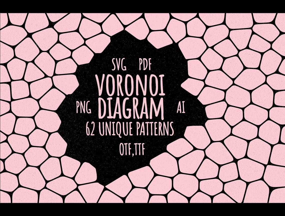 Voronoi Diagram Dingbats Font: Geometric Patterns (OTF,TTF) - Etsy