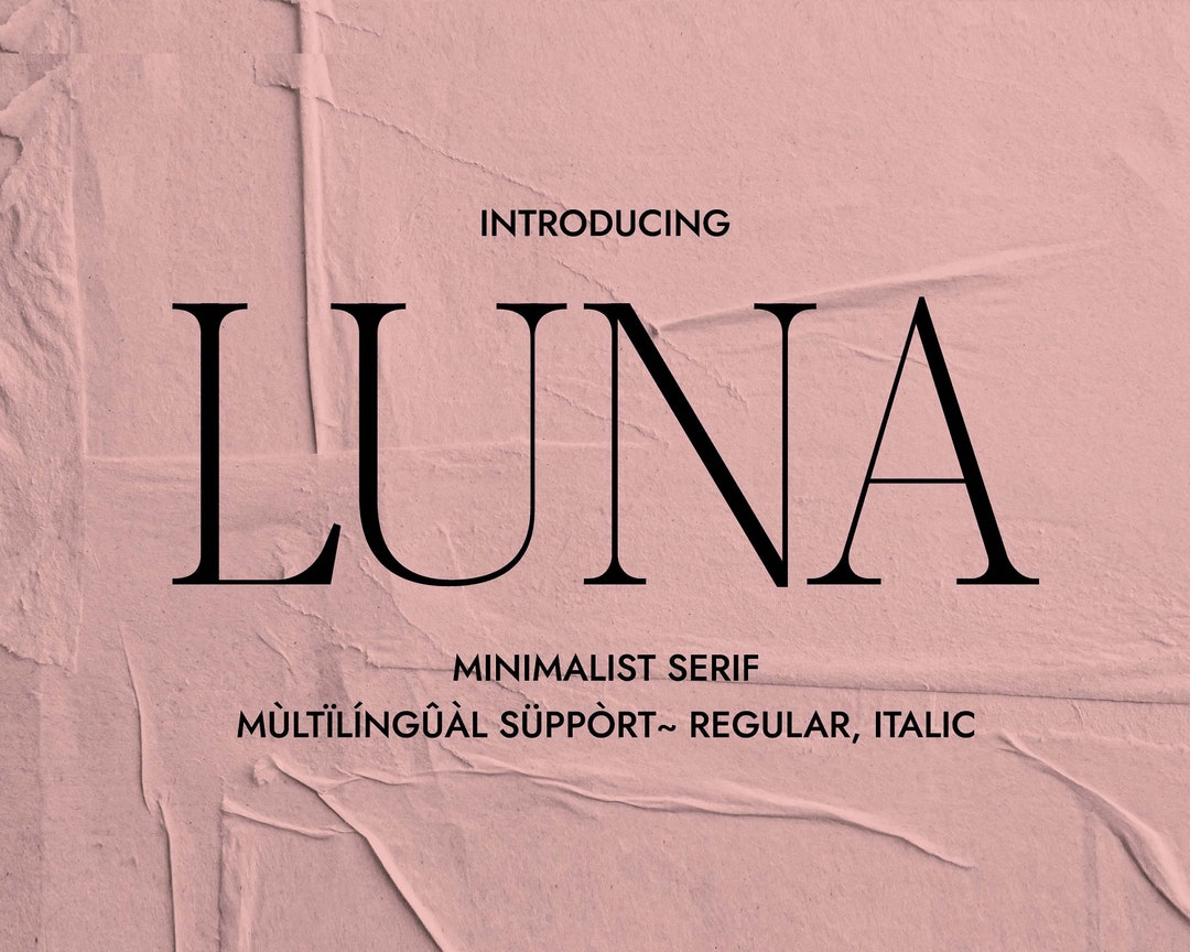 Luna Font: Elegant Minimalist Serif (commercial Use) - Etsy
