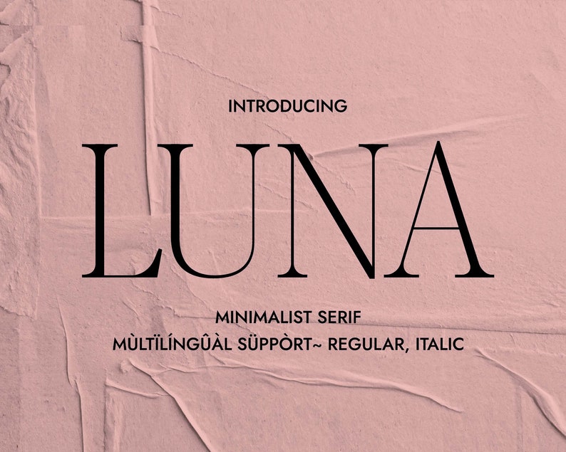 Luna Font: Elegant Minimalist Serif (commercial Use) - Etsy