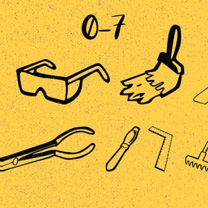 62 Tools, Gears and Hardware Doodles, Line Art Illustrations Dingbats ...