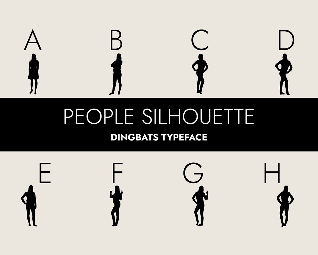 People Silhouettes Dingbats, Persons Silhouettes Dingbats, Women ...