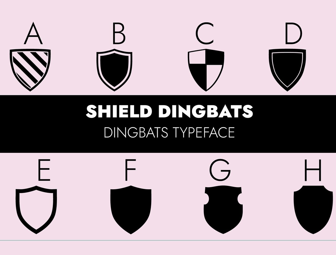 Shield Dingbats Font - Etsy