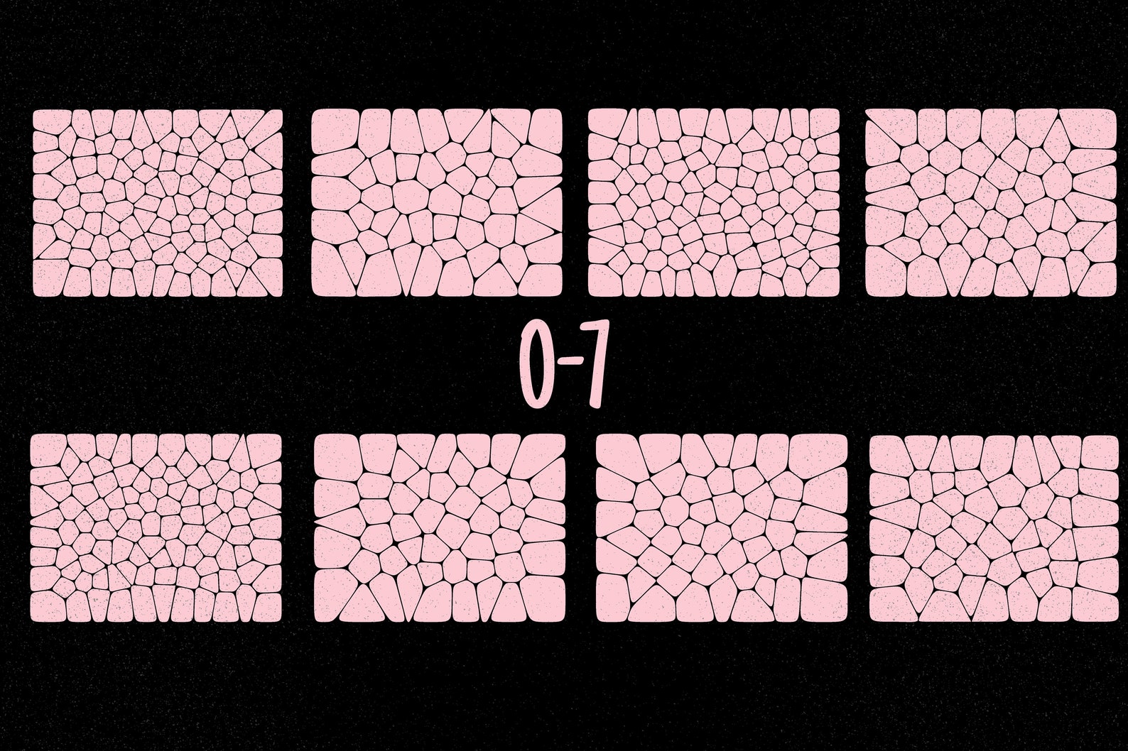 Voronoi Diagram Dingbats Font: Geometric Patterns (OTF,TTF) - Etsy