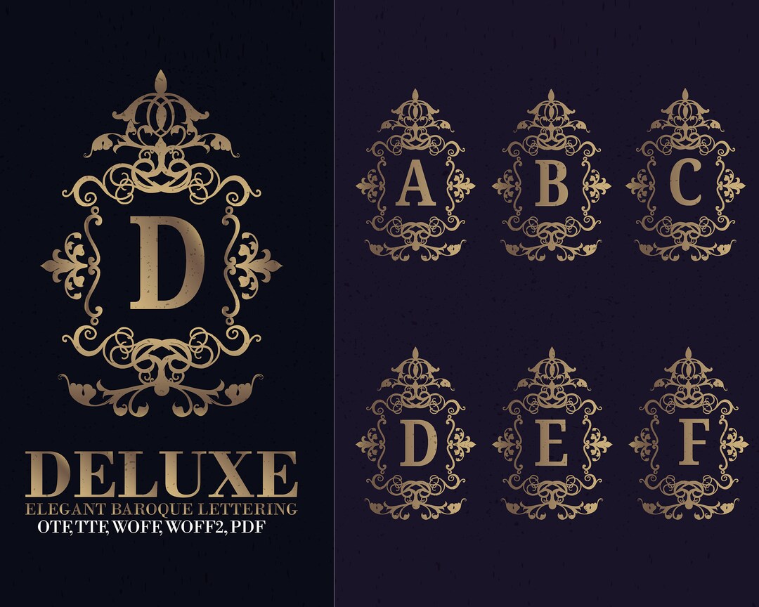 Baroque Lettering Font - Etsy