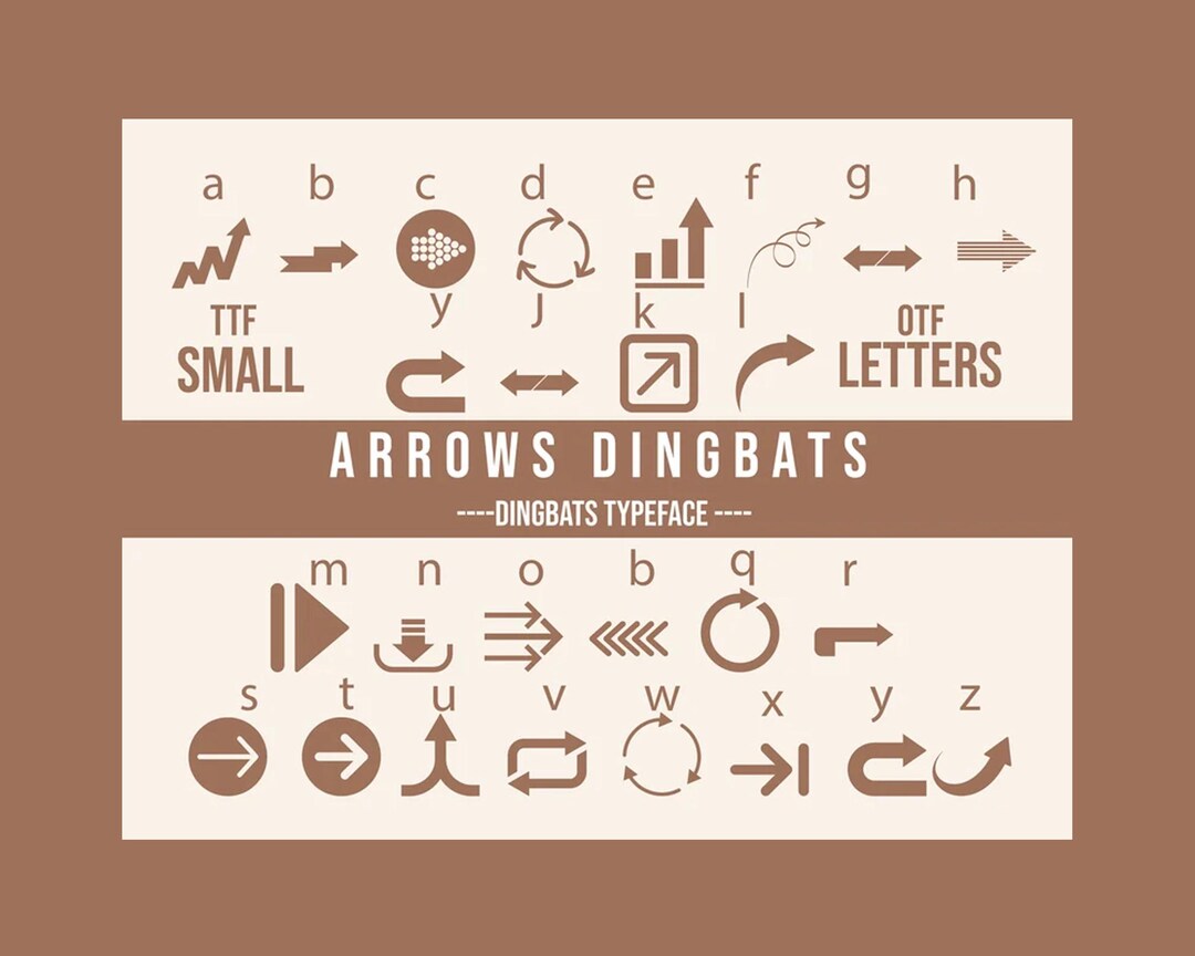 Arrows Dingbats Font, Bow Dingbats, Bow Symbols , Darts Dingbats - Etsy