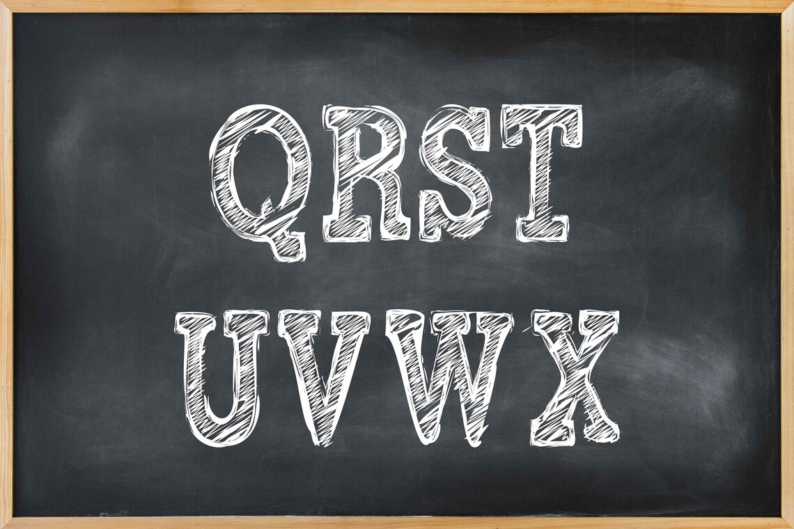 Chalkboard Decorative Slab Serif - Realistic Chalk Effect Font - Etsy