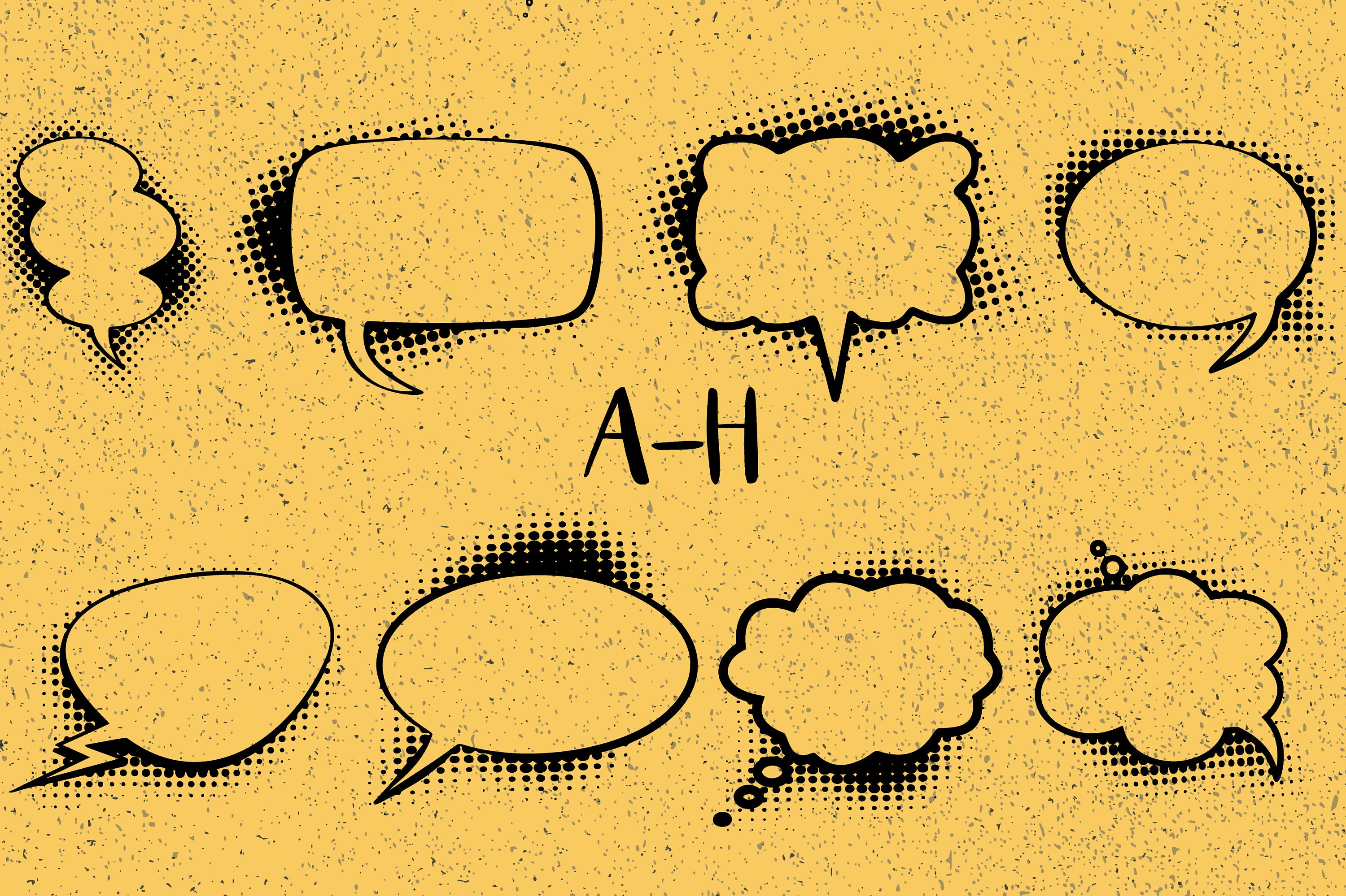 Speech Bubbles Cliparts Dingbats Font - Etsy