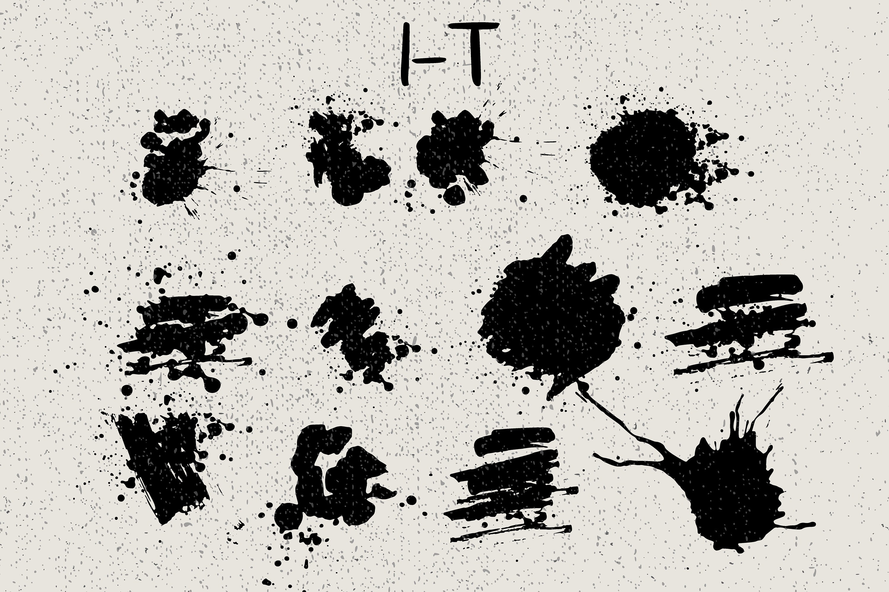 Ink Splashes Dingbats Font: 62 Unique Paint Brushes (digital Download ...