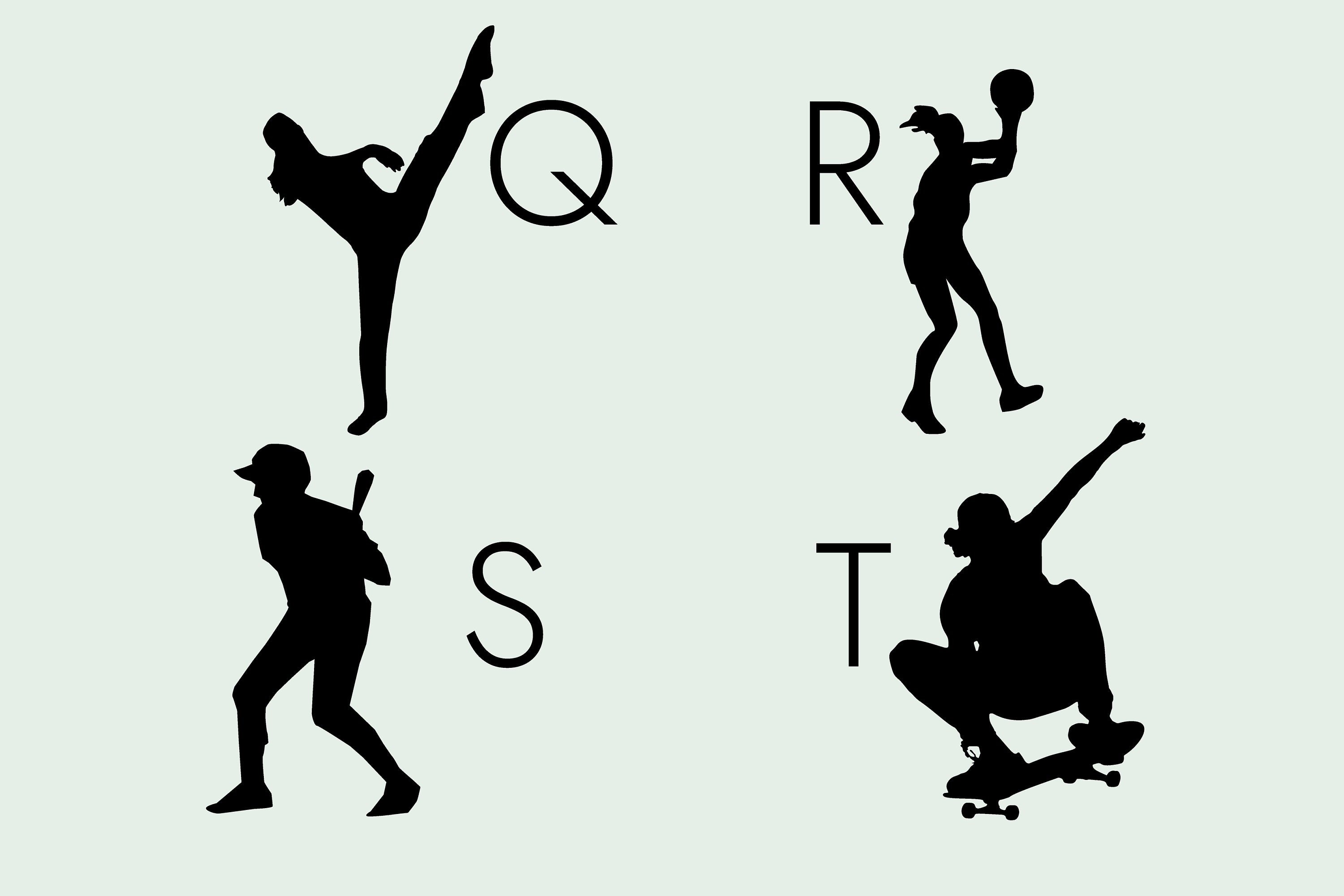 Sport Poses Silhouettes Dingbats Font - Etsy