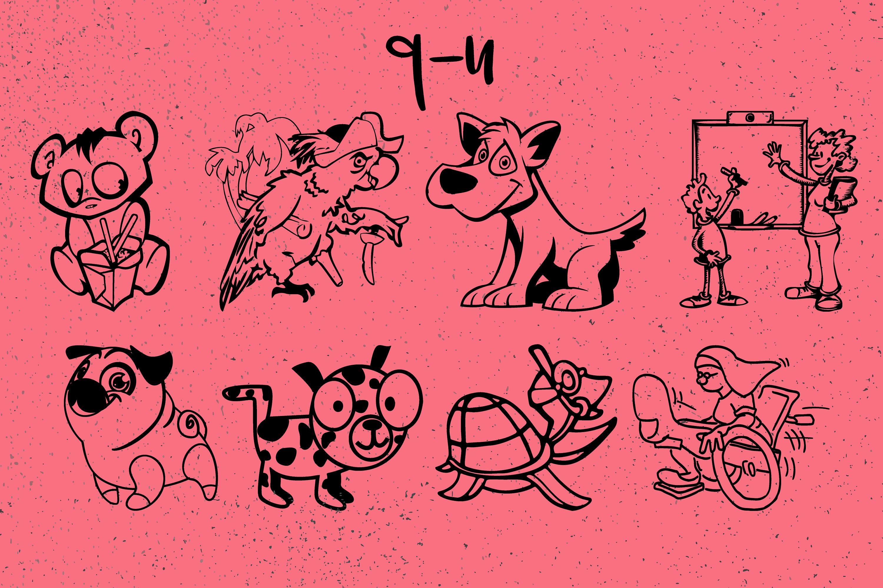 Stickers Cartoon Doodles Clipart Vector Line Art Dingbats Font Stickers ...