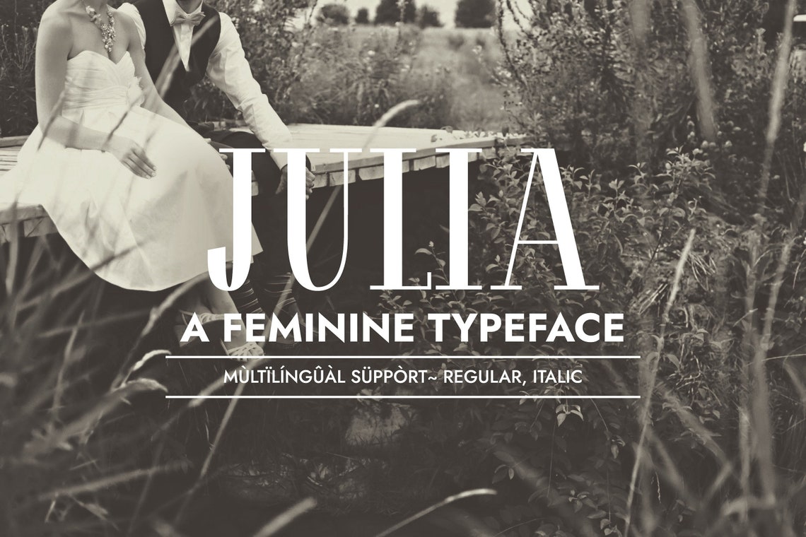 Julia Feminine Slab Serif Font: Elegant Wedding Typeface - Etsy