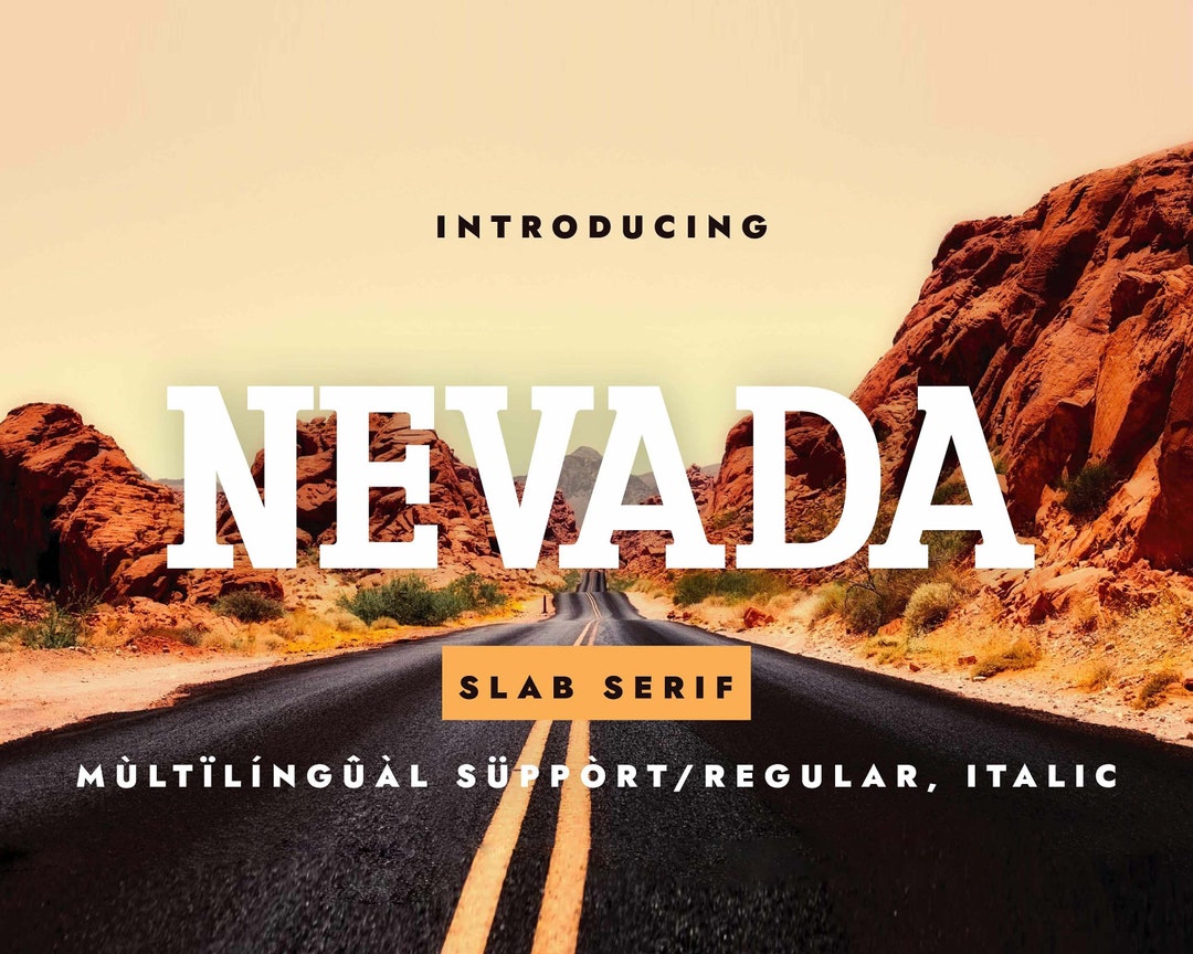 Nevada Font Nevada Slab Serif Font Slab Serif Fonts Commercial Fonts - Etsy