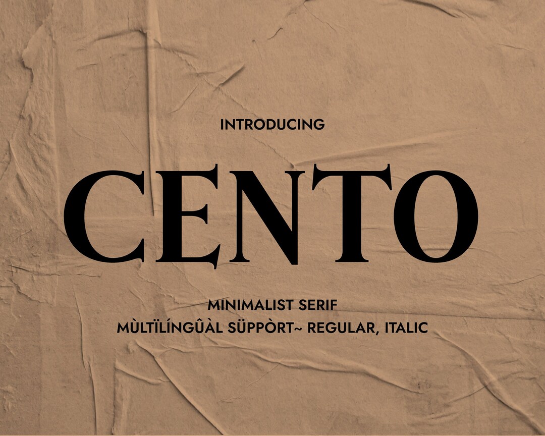 Cento Font - Elegant Serif Font - Serif Fonts - Minimalist Fonts ...
